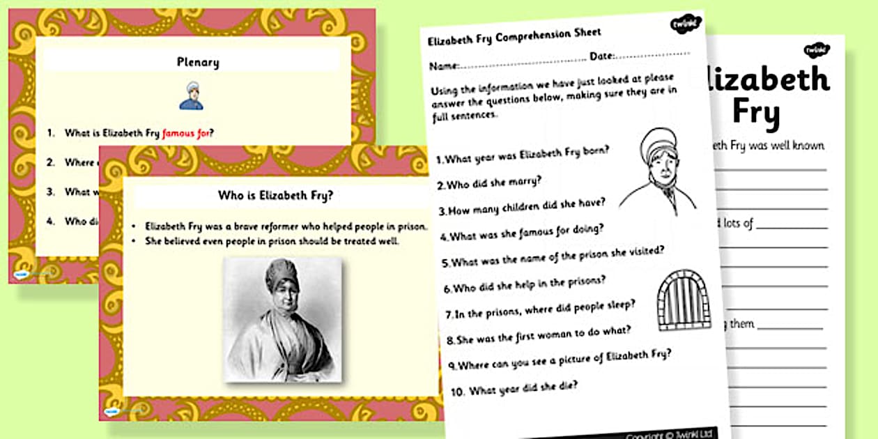 Elizabeth Fry Task Setter Powerpoint Activity Pack - task setter