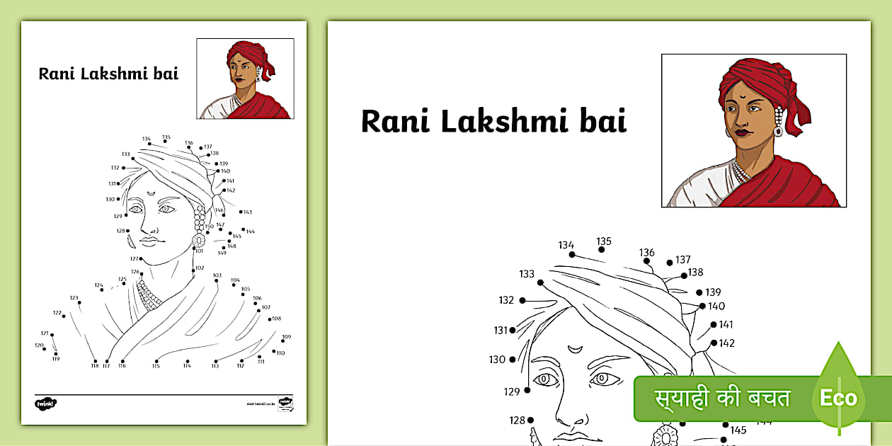 Rani Lakshmi Bai Dot to dot activity and Colouring page