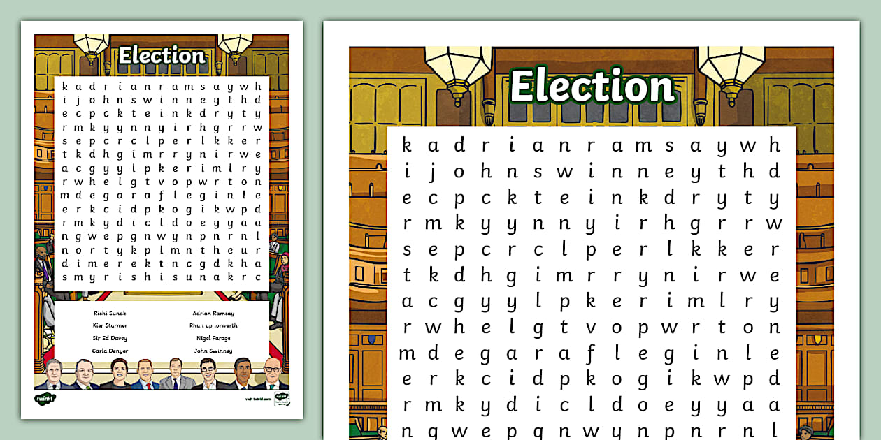 Election Word Search - Twinkl - KS2 - PSHE - RSHE - Election
