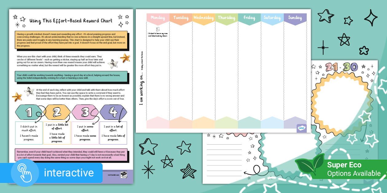 Effort-Based Reward Chart (creat de profesori) - Twinkl