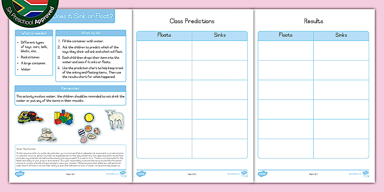 Preschool: STEM - Does it Sink or Float? (Teacher-Made)