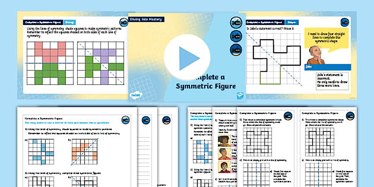 Y4 DiM: Step 8 Complete a Symmetric Figure Teaching Pack