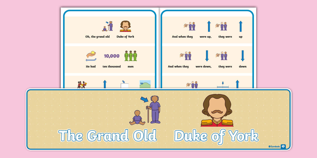 Twinkl Symbols: Grand Old Duke of York Nursery Rhyme Poster