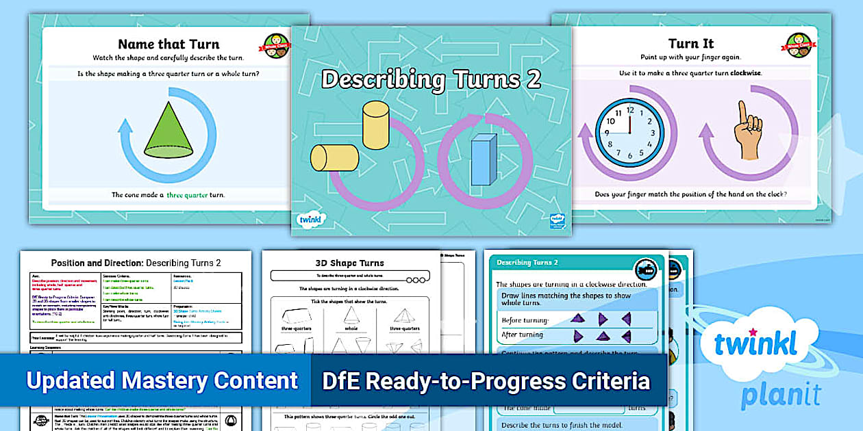 👉 Y1 Position and Direction Turns PlanIt Maths Lesson 2