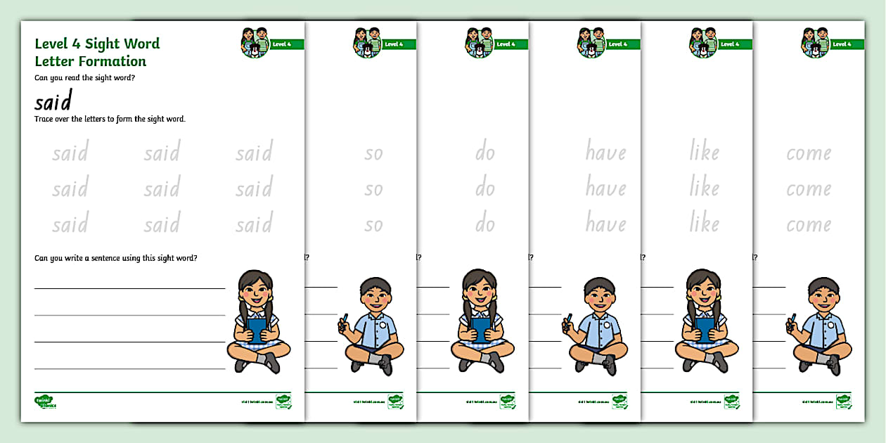 Twinkl Phonics Level 4 Sight Word Letter Formation - Twinkl