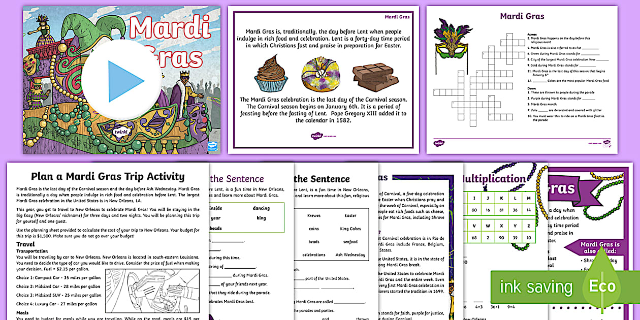 10+ Mardi Gras Worksheets for Grades 3-5 | Twinkl USA