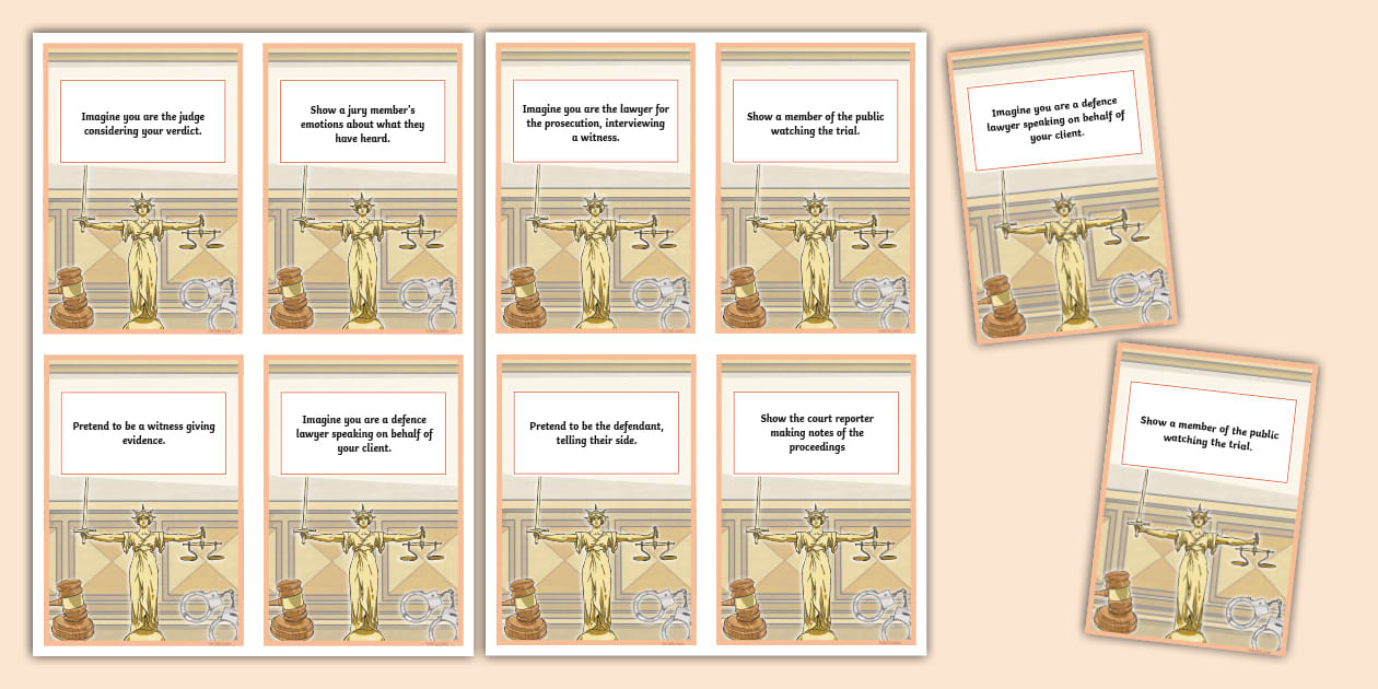 * NEW * Courtroom Freeze-Frame Drama Flashcards - Twinkl