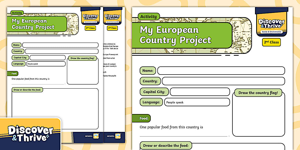 A Trip to Europe Research Activity Sheet 2nd Class