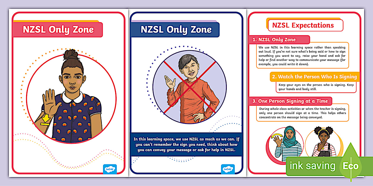 NZSL Only Zone Display Posters (teacher made) - Twinkl