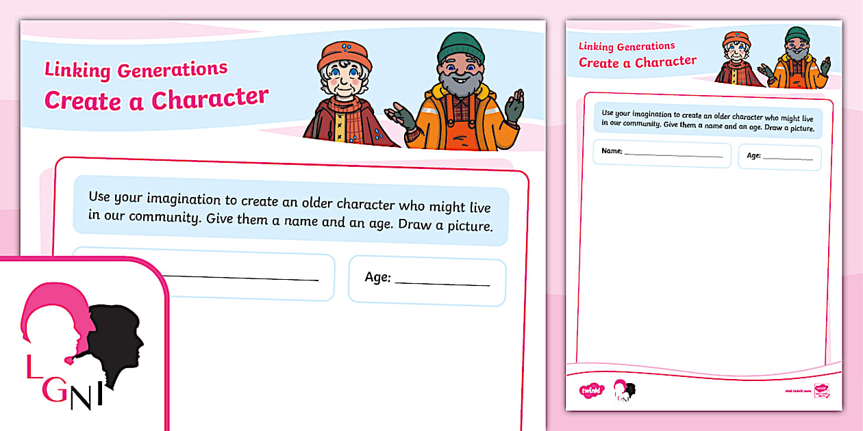 FREE! - Linking Generations KS1 Create a Character Activity Sheet
