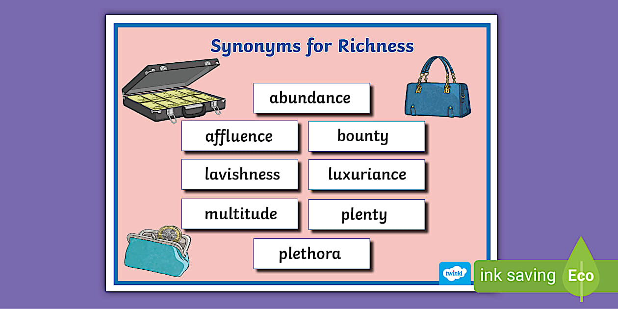 Synonyms for Richness Word Mat (Teacher-Made) - Twinkl
