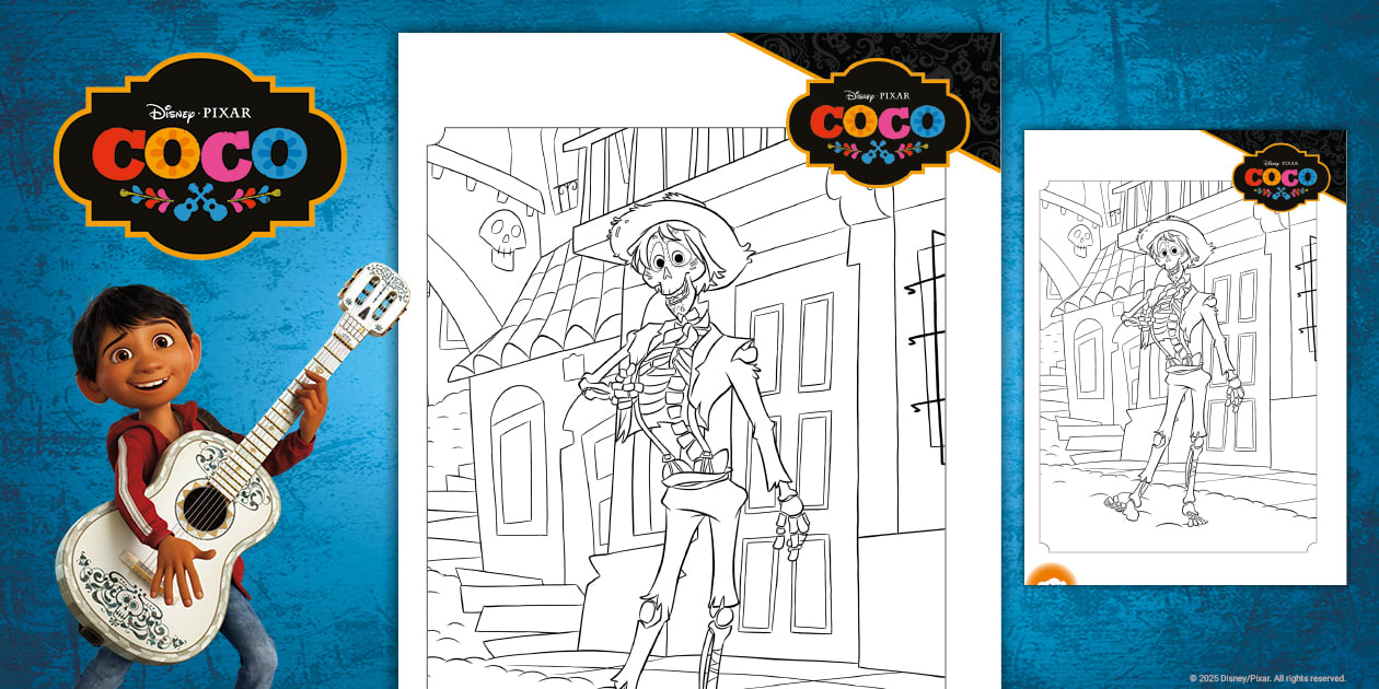 Coco: Héctor Colouring Page