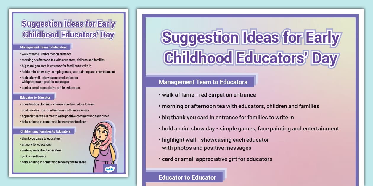 Celebrate Early Childhood Educators Day Ideas Poster