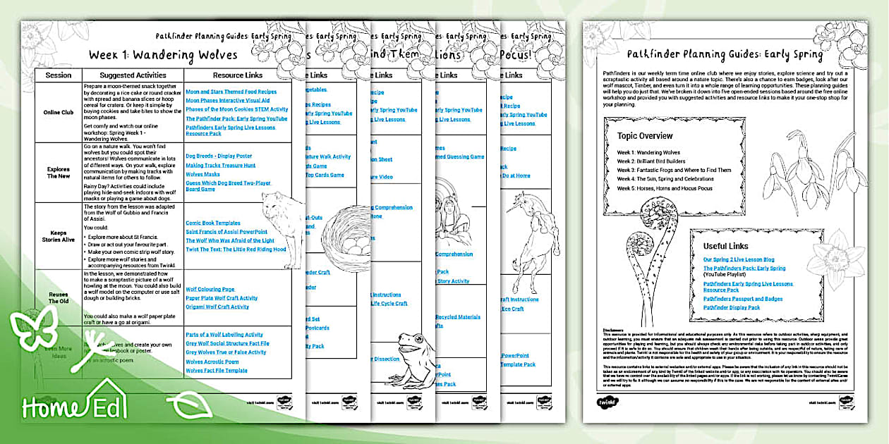 Pathfinders Planning Pack: Early Spring (teacher made)