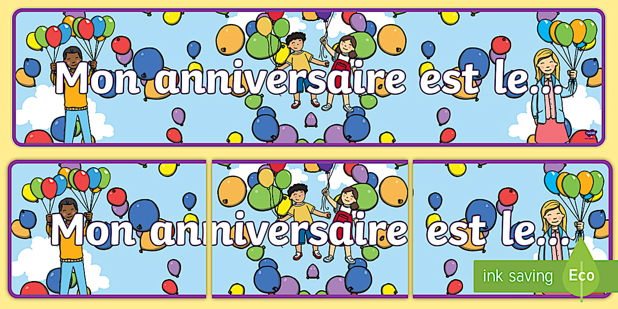 French Birthday Board Banner - display lettering