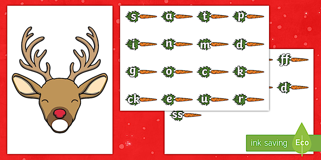 Editable Feed Rudolph Phase 2 Phonics Game - Twinkl