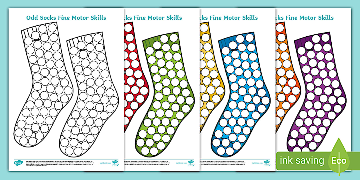 Odd Socks Button Placing Activity | Fine Motor Skills