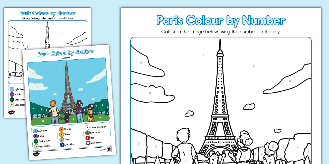 Paris Colour by Number Activity - Twinkl Art - Twinkl
