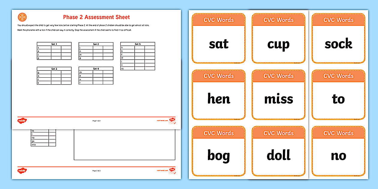 Middle East Phase 2 Phonics Assessment Pack - Twinkl