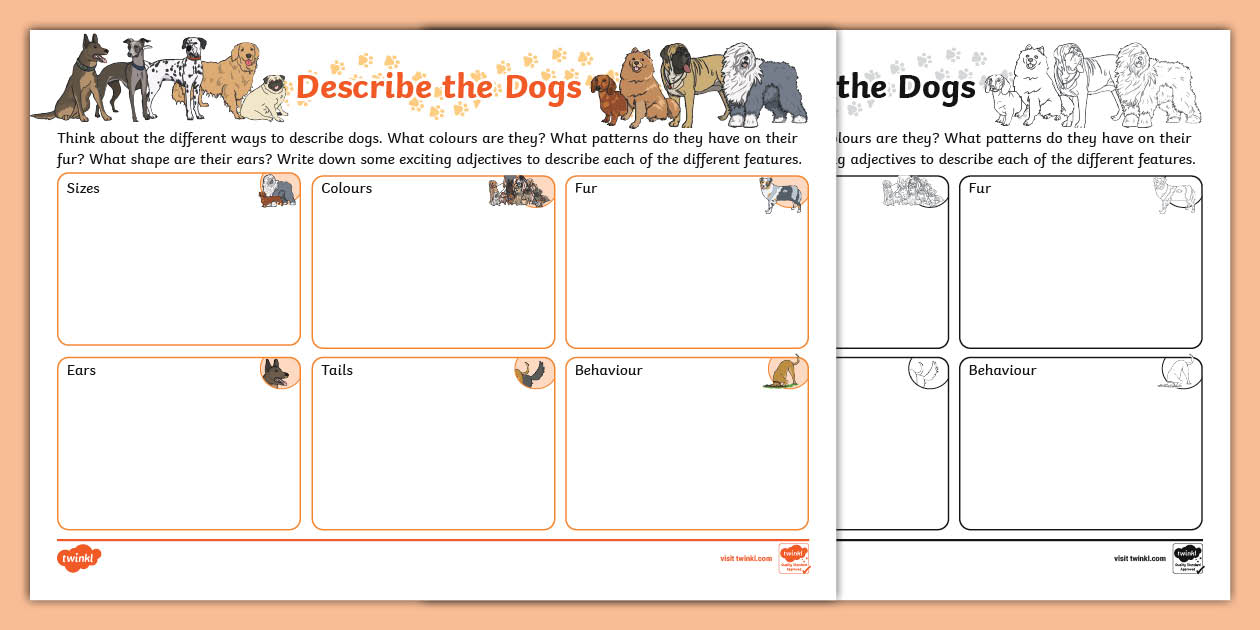 Dog Adjectives Worksheet