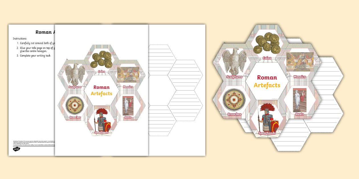 Roman Artefacts Hexagon Writing Template (professor feito)