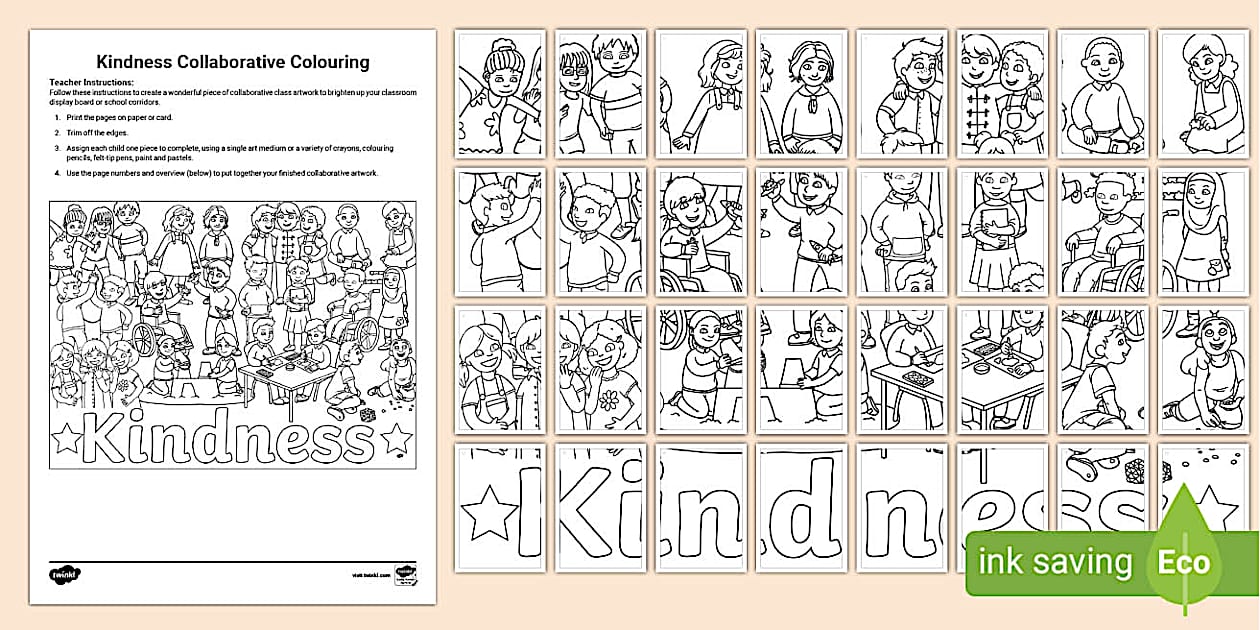 Kindness Collaborative Colouring Activity - Twinkl