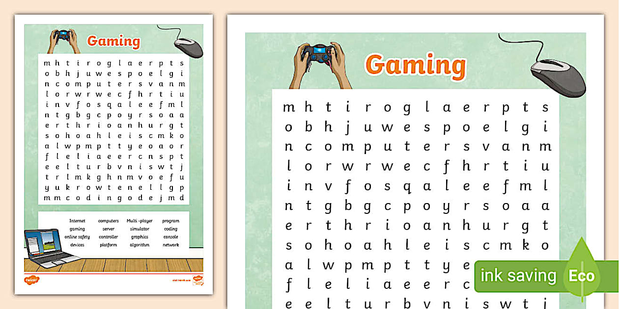 Gaming Word Search - Computing Resources (teacher made)