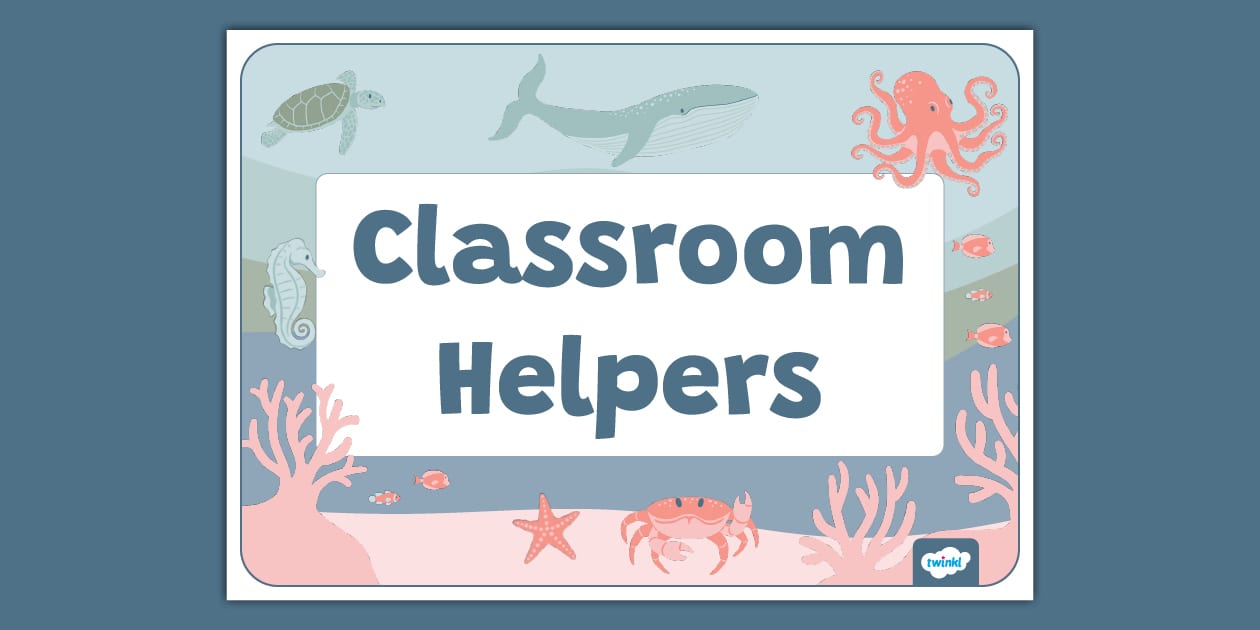 Under the Sea Themed Classroom Helpers Display Poster