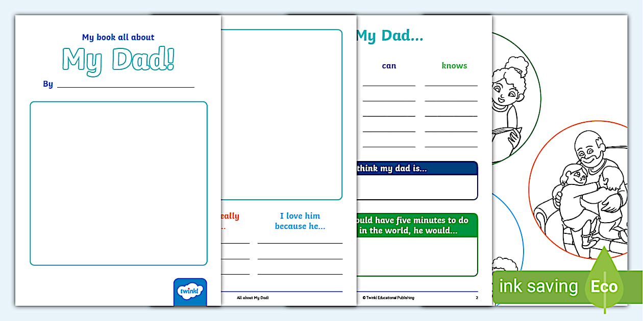 A Book About My Dad Template Father's Day Gift Idea - Twinkl