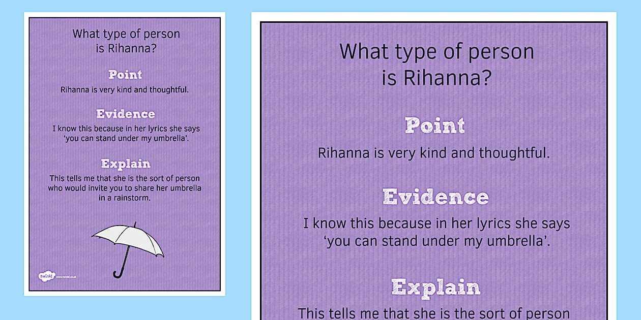 Point Evidence Explain PEE Paragraph Poster 2 (teacher made)