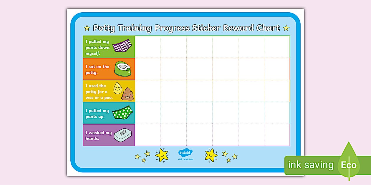 Potty Training at Home Progress Sticker Reward Charts