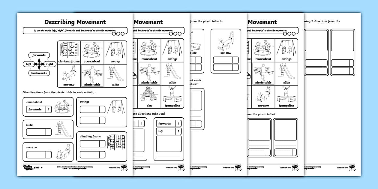 👉 Describing Movement PlanIt Maths Activity Sheets