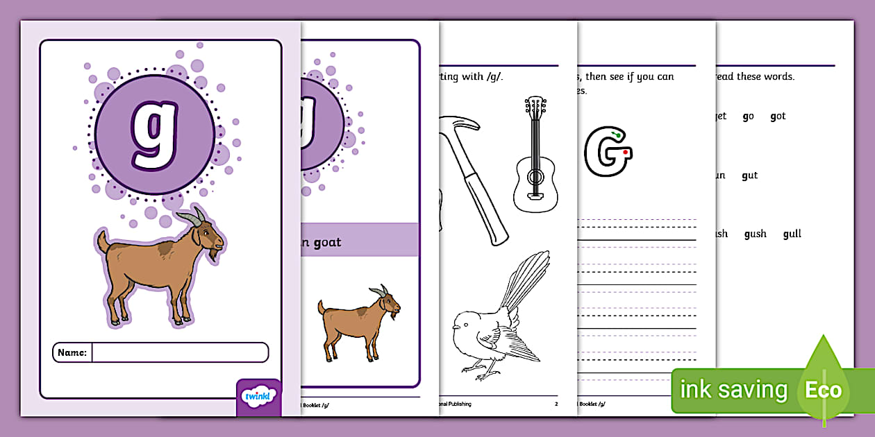 Sound-Symbol Booklet /g/ (Teacher-Made) - Twinkl