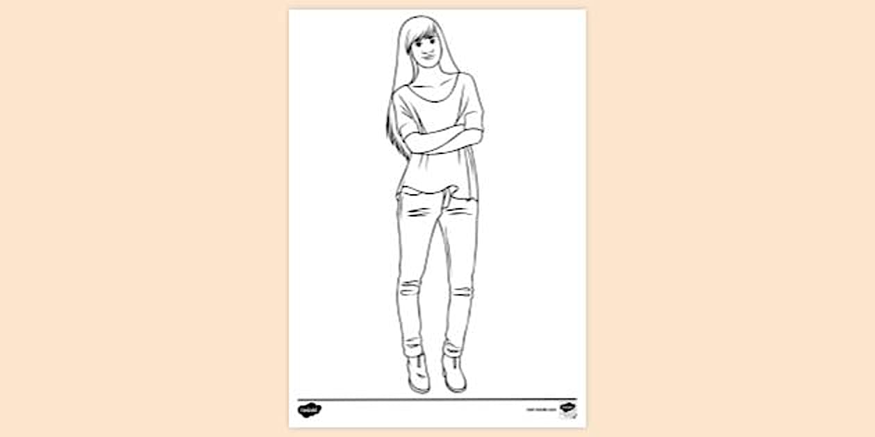 Tall Girl Colouring Sheet | Colouring Sheets (teacher made)