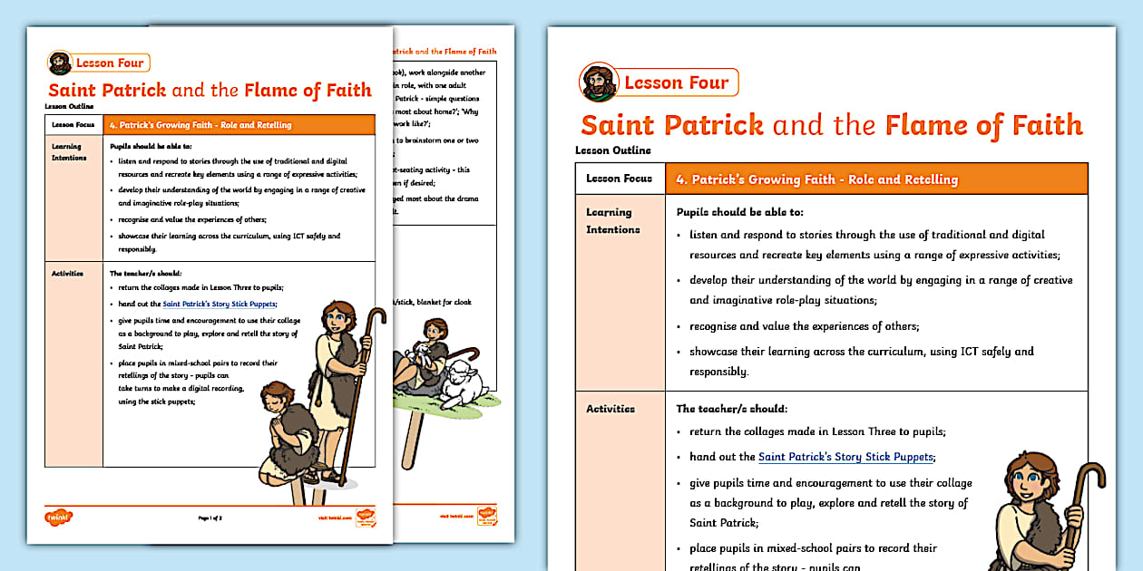 Saint Patrick Flame Faith Shared Education Lesson Plan Four