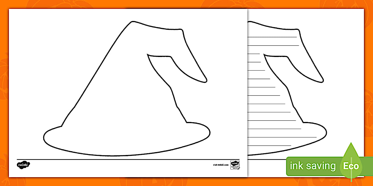 Witch's Hat Shape Writing Frame (teacher made) - Twinkl