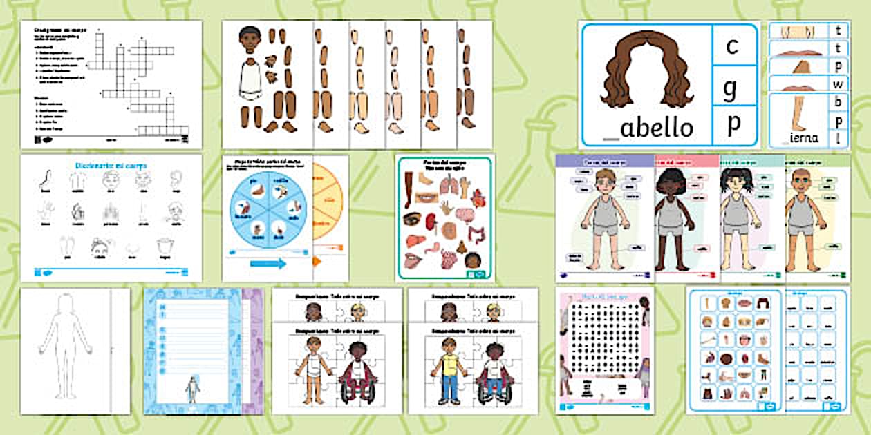 Paquete de actividades: Partes del cuerpo - Twinkl Colombia