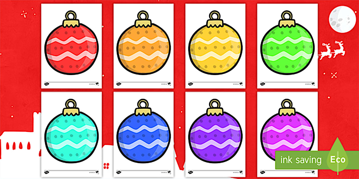 Christmas Tree Bauble Template | Primary Resource - Twinkl