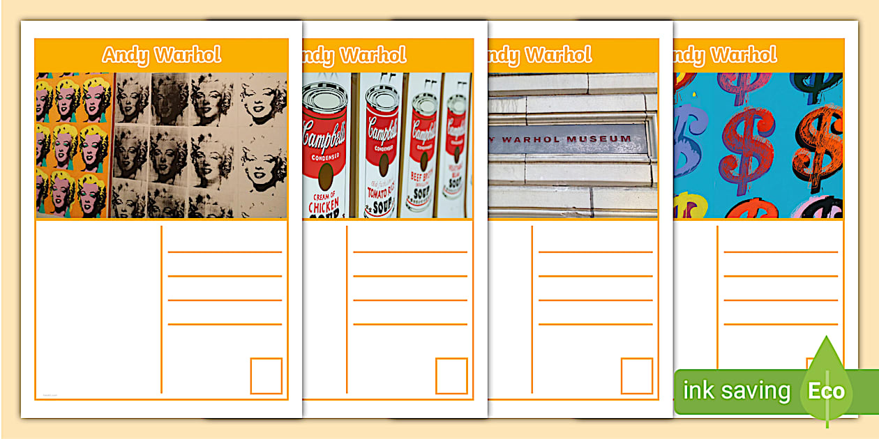 Andy Warhol Postcards | Twinkl | KS1 | Stationery | Pop Art