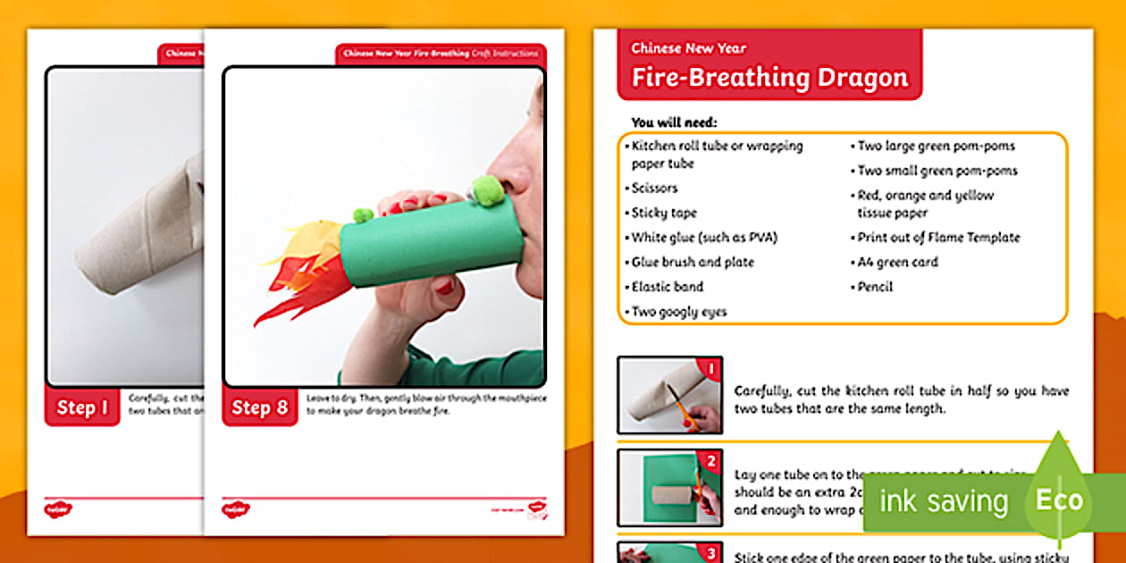Chinese New Year Fire-Breathing Dragon Craft Instructions