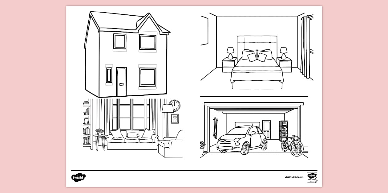 Home Colouring Page | Colouring Sheets (teacher made)