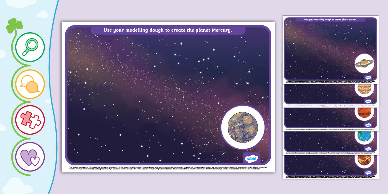 Planets of the Solar System Modelling Dough Mats - Twinkl
