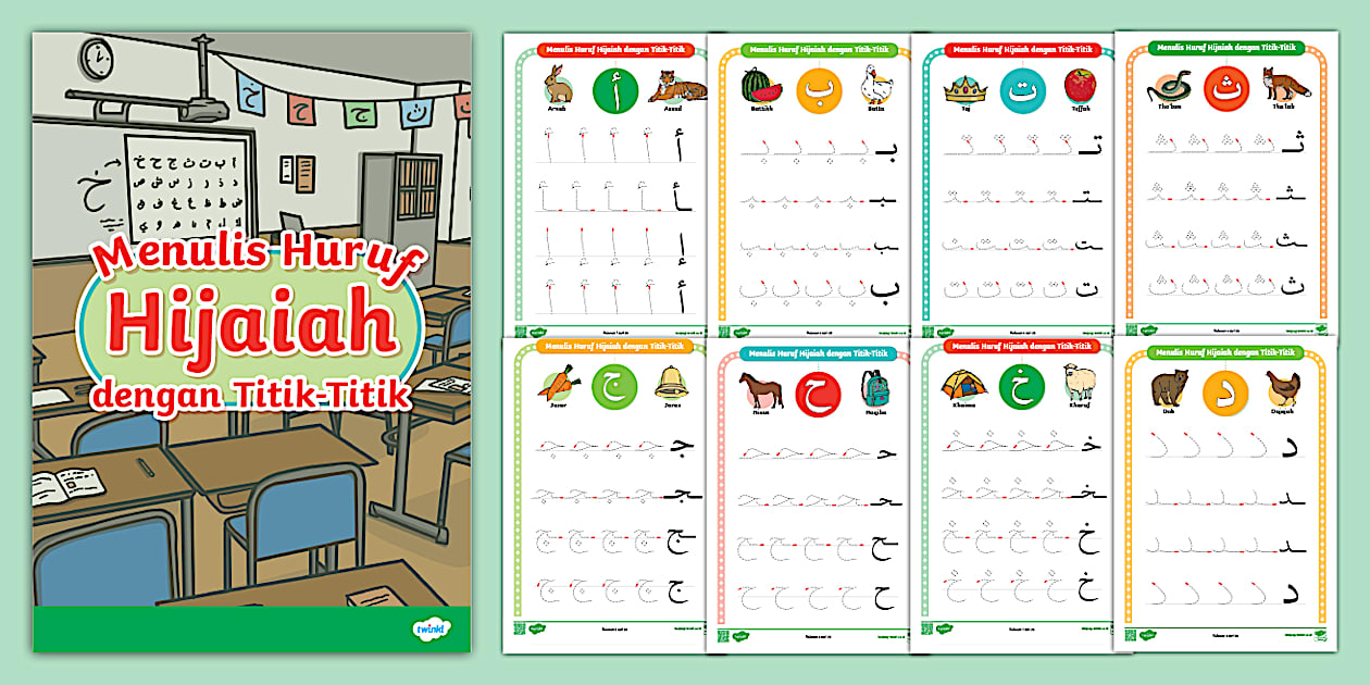 Worksheet Menulis Huruf Hijaiyah dengan Titik-Titik - Twinkl