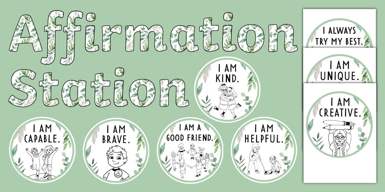 KS1 Botanical-Themed Affirmation Station Display Pack