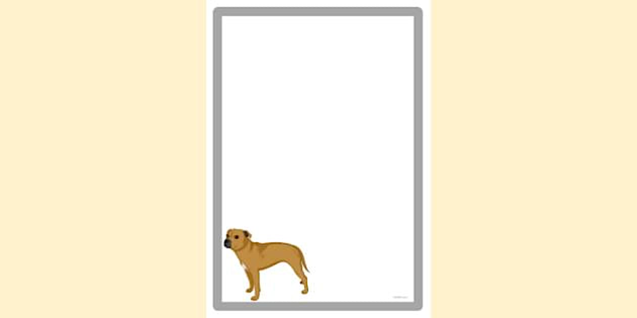 Simple Blank Dog Staffy Bull Terrier | Page Borders | Twinkl