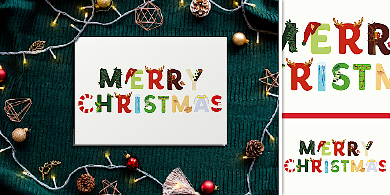 Merry Christmas Fun Typography Card | Twinkl Party - Twinkl