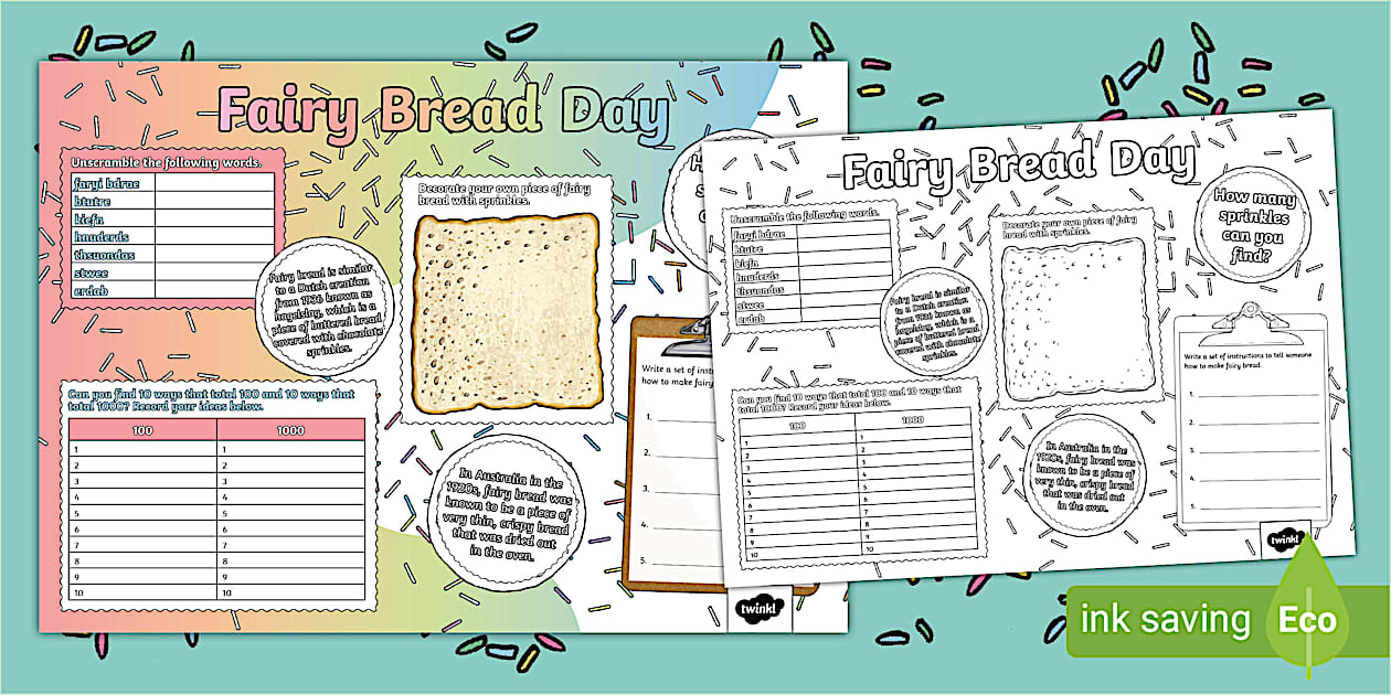 Fairy Bread Day Activity Mat