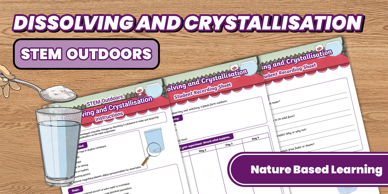 STEM Outdoors: Dissolving and Crystallisation - Twinkl