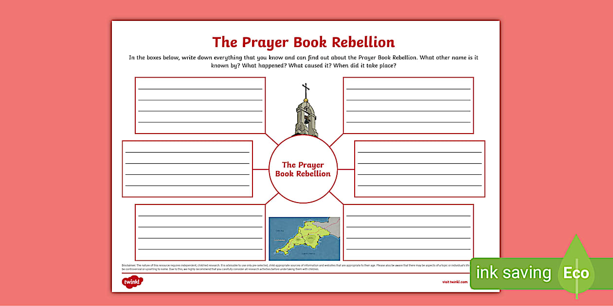 The Prayer Book Rebellion Mind Map (teacher made) - Twinkl