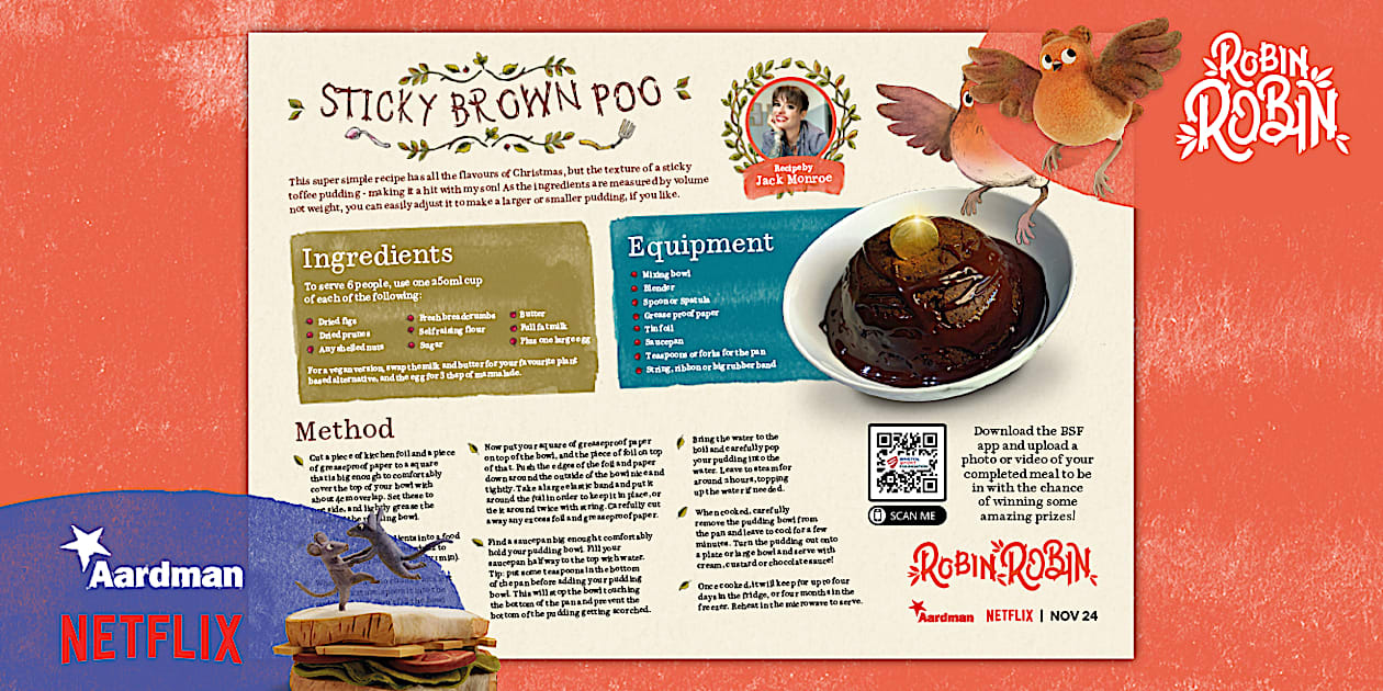 FREE! - Netflix - Robin Robin: Sticky Brown Poo Cake Recipe